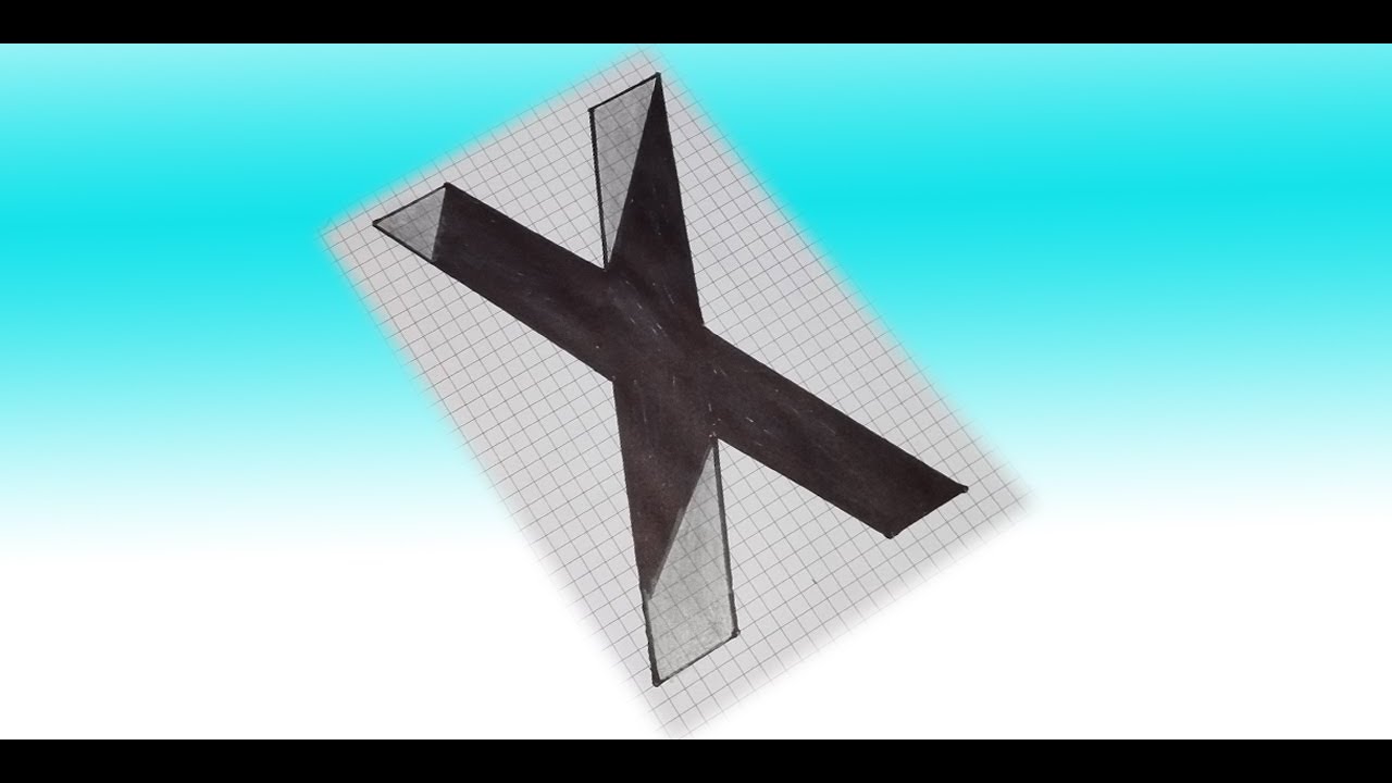 How To Draw ALPHABET LETTER X IN 3D REALISTIC HOLE Drawing || Easy Step ...