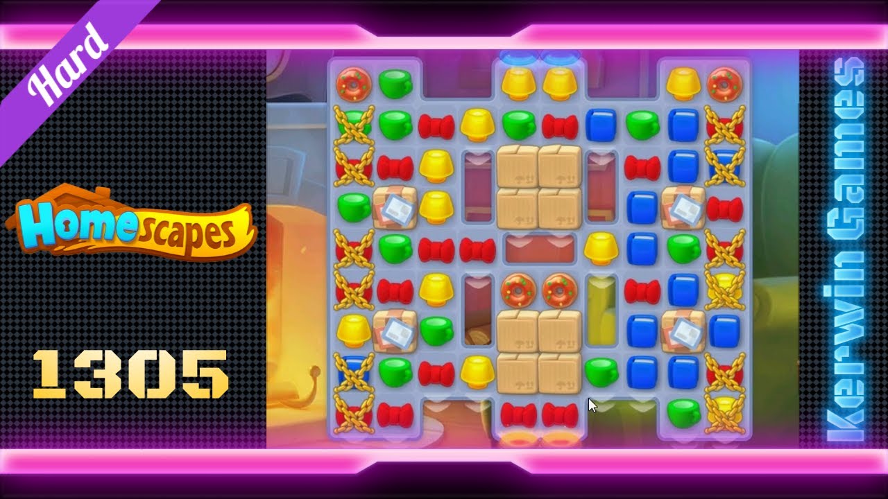 Homescapes Level 1305 - Hard Level - No Boosters Gameplay - YouTube