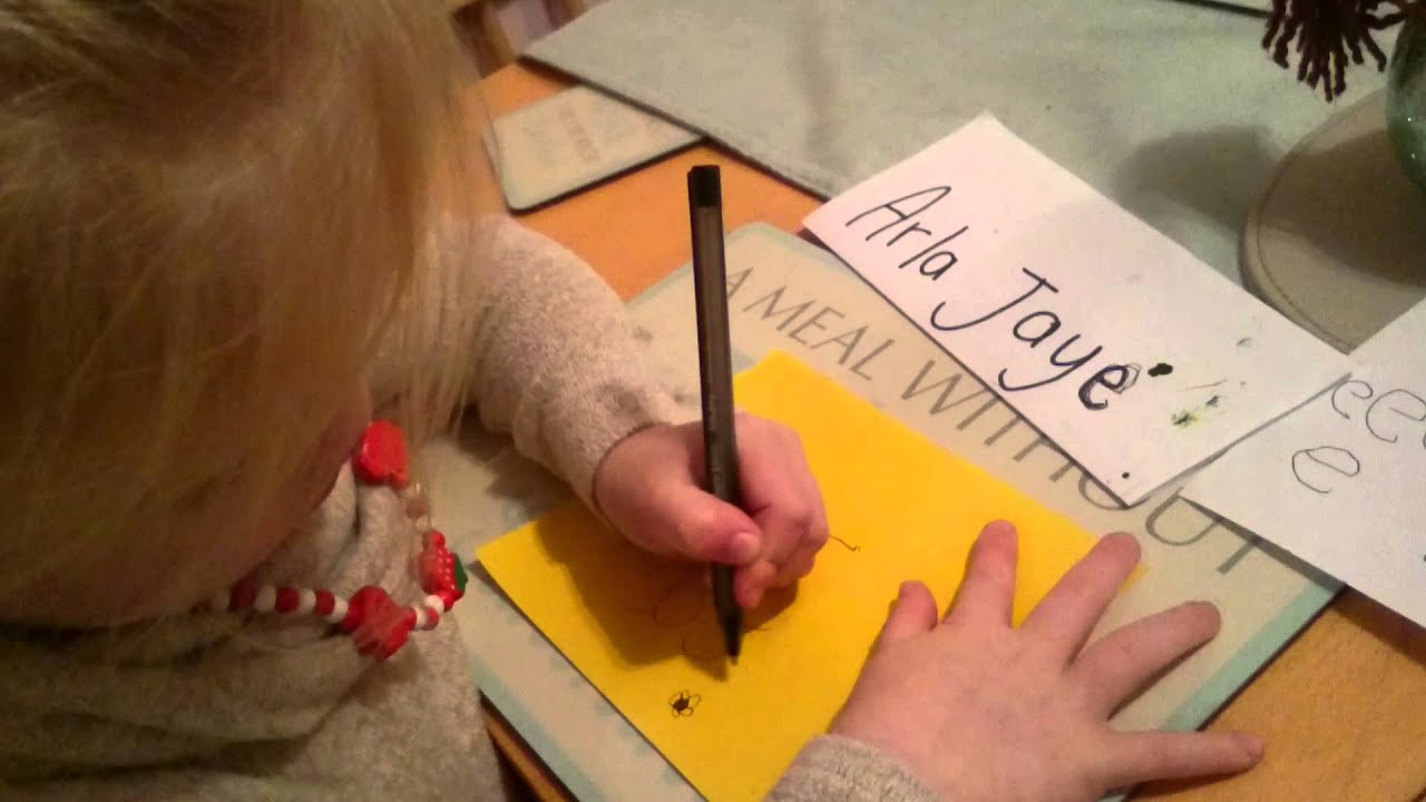 Writing her name - YouTube