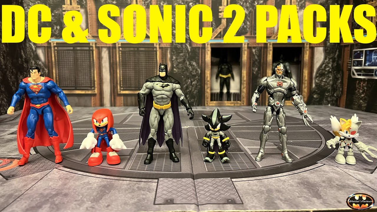 Jakks Pacific DC & Sonic 2 Packs Batman Shadow Superman Knuckles Cyborg ...