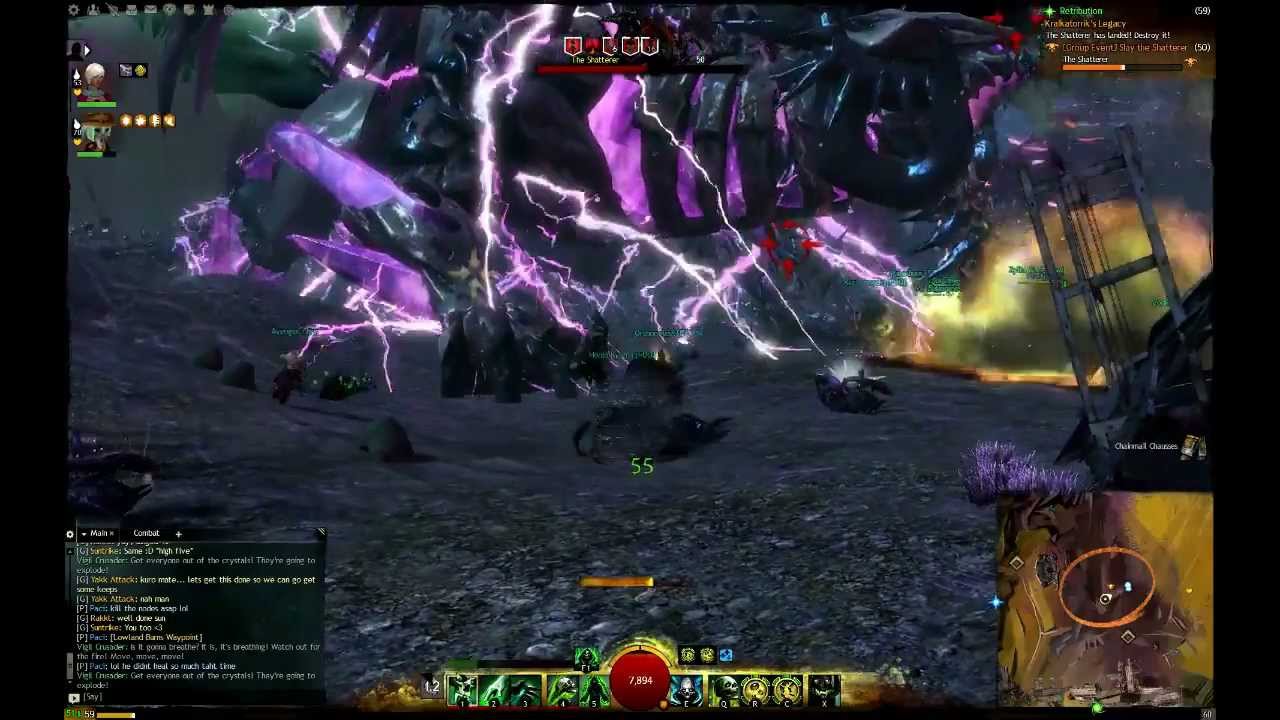 GW2 Shatterer lvl 50 dragon long fight in Blazeridge Steppes - YouTube
