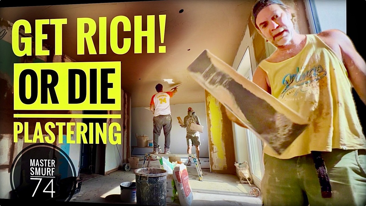 GET RICH OR DIE PLASTERING (a very demanding job) How to plaster stuff ...