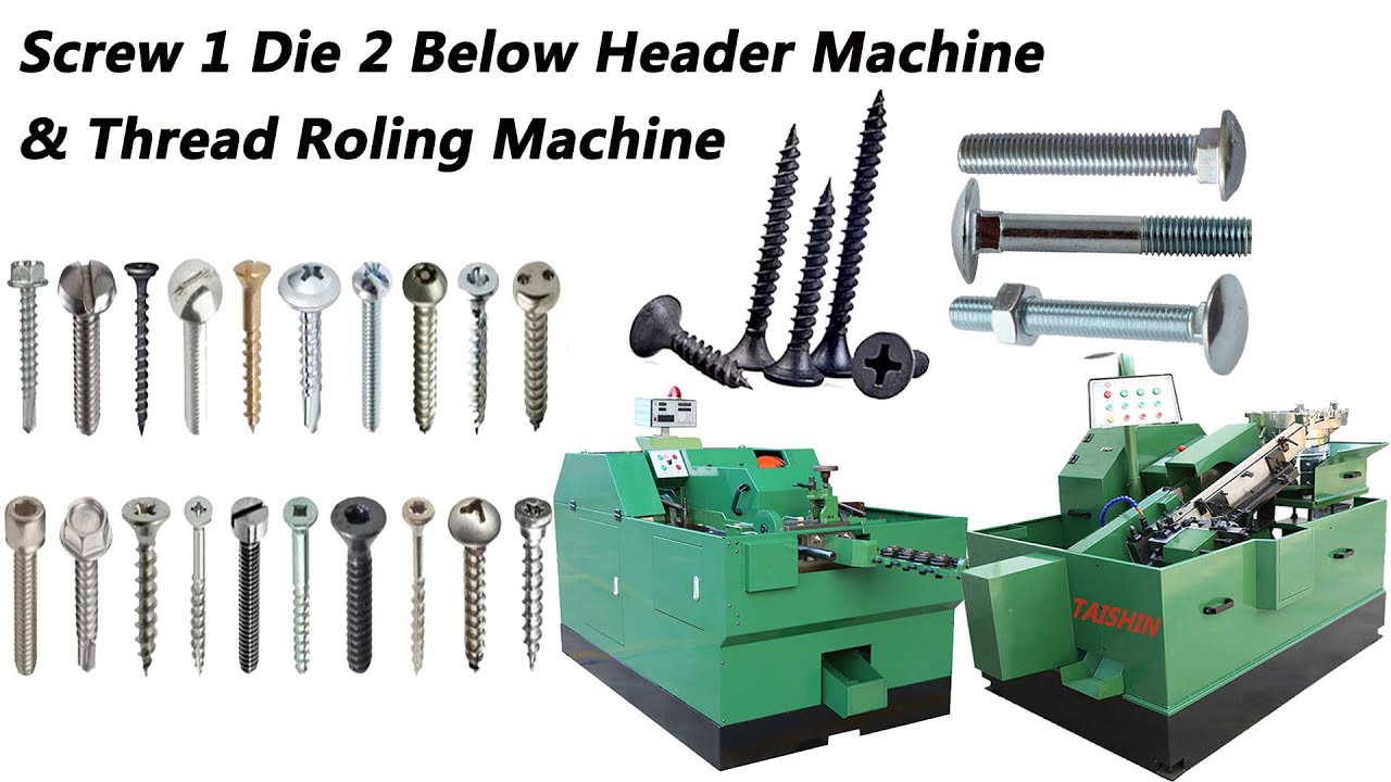 30 set drywall screw thread rolling machine assembly line video. - YouTube