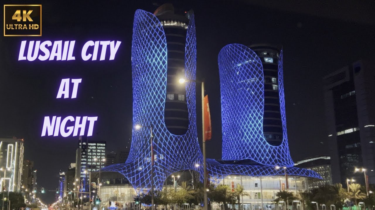 Qatar, Night Drive through Lusail - YouTube