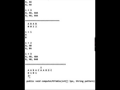 Compute LPS Table for KMP Algorithm - YouTube