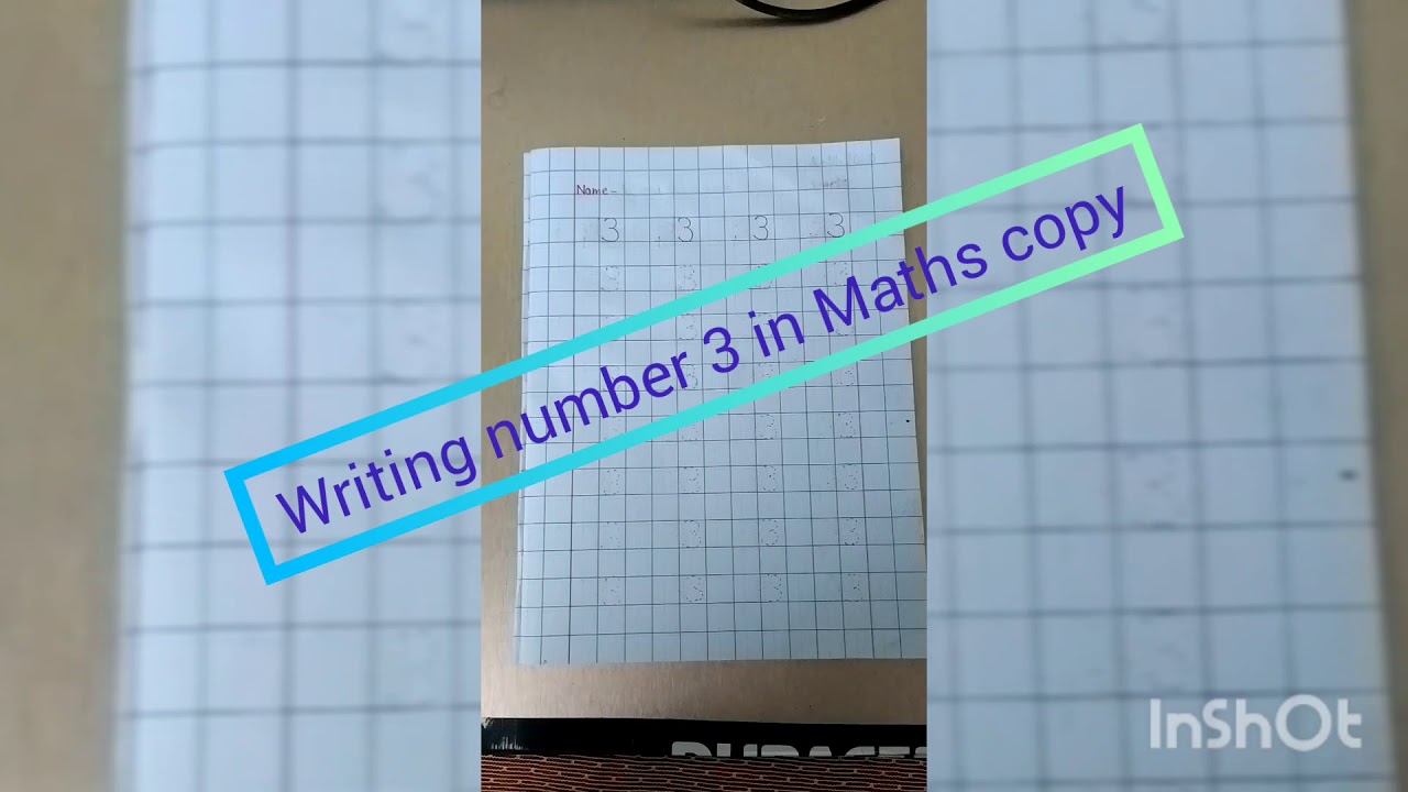 Writing number 3 in Maths copy - YouTube