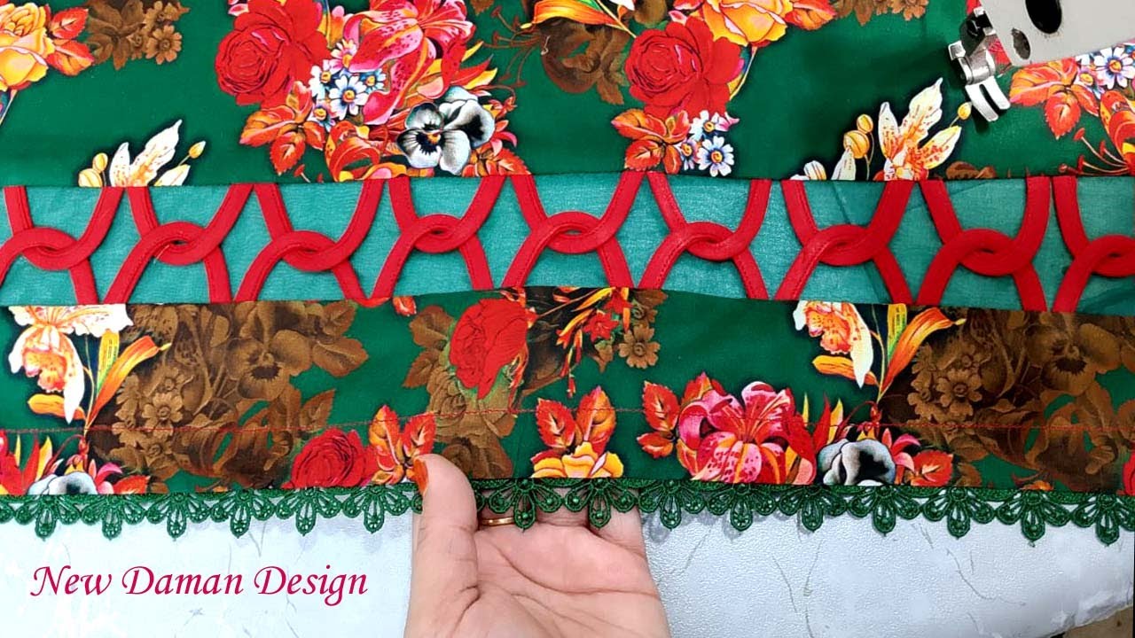 Daman Design With Organza || Trending Daman Design || Cutting And ...