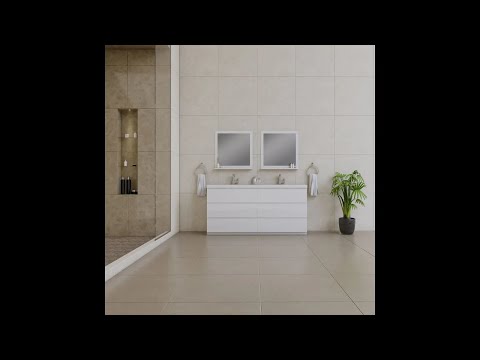 Alya Bath - Paterno 72 inch Double Bathroom vanity in White