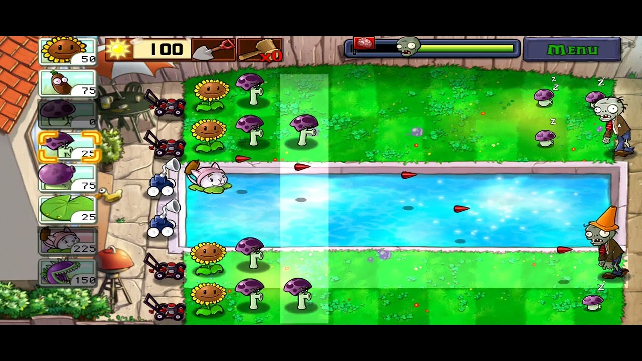 Plants vs Zombies - Pink and Purple Plants Only | Part 1 - YouTube
