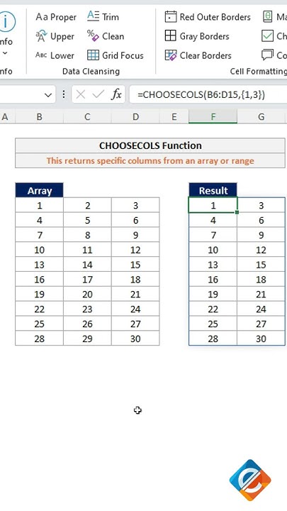 Excel ChooseCols Array Magic: Dynamically Select Columns with ChooseCols Array! 📊🔄 #exceltips ...