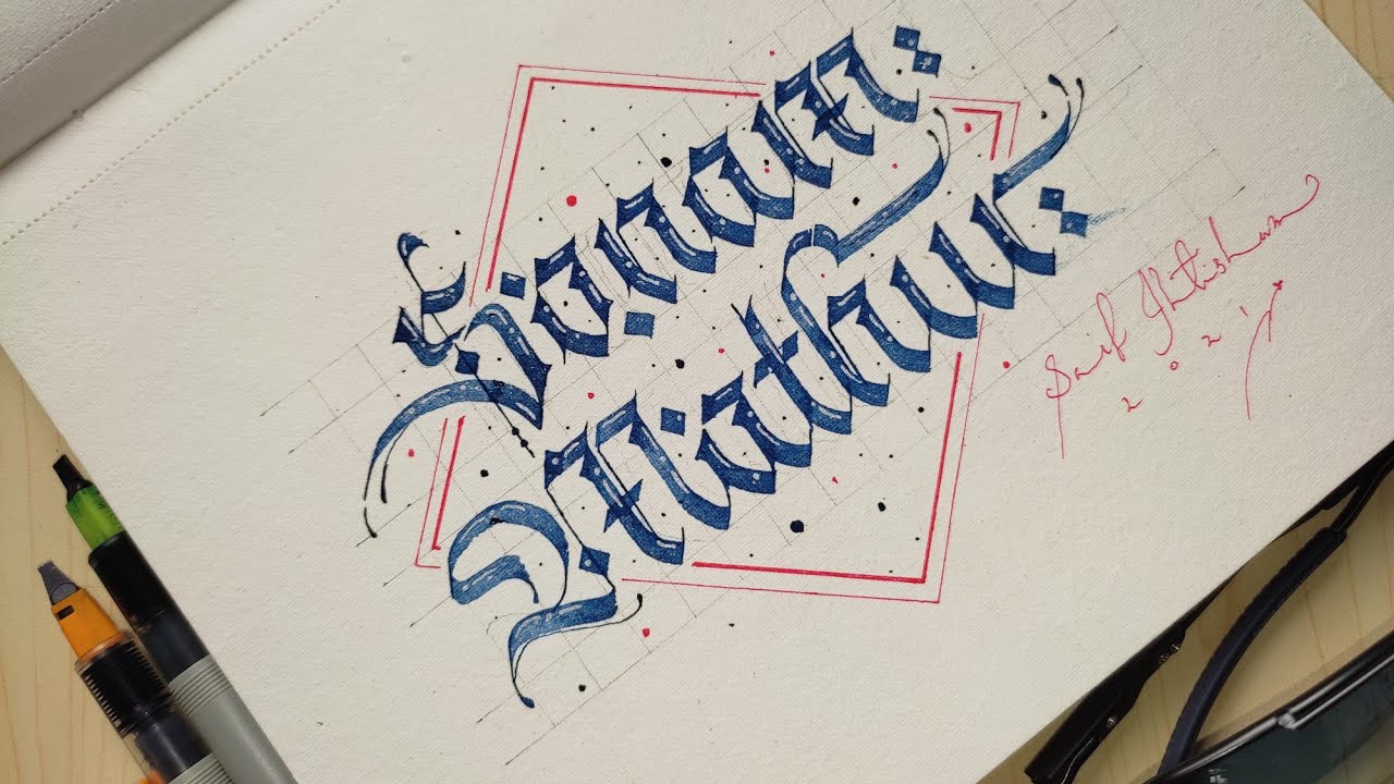 English calligraphy tutorial by Parallel pen for beginners - YouTube