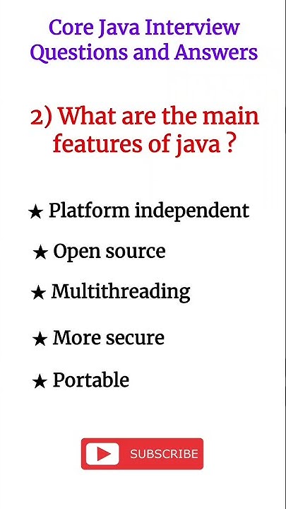 what are the main features of java | features of java | interview question and answer | # ...