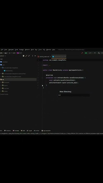 how to change font app in Android Studio 📱 😍 #android #androidstudio #java #kotlin #shorts # ...