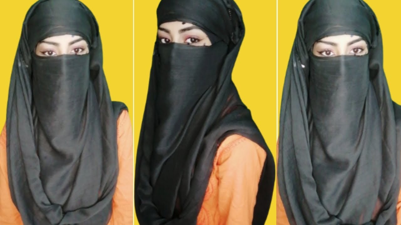 Very Tight Niqab Tutorial With Dupatta | Hijab With 1 Part Niqab - YouTube