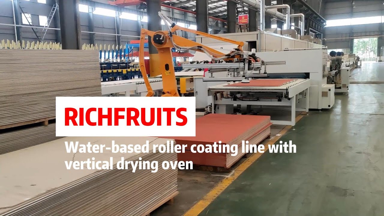 Water-based roller coating line with vertical drying oven - YouTube