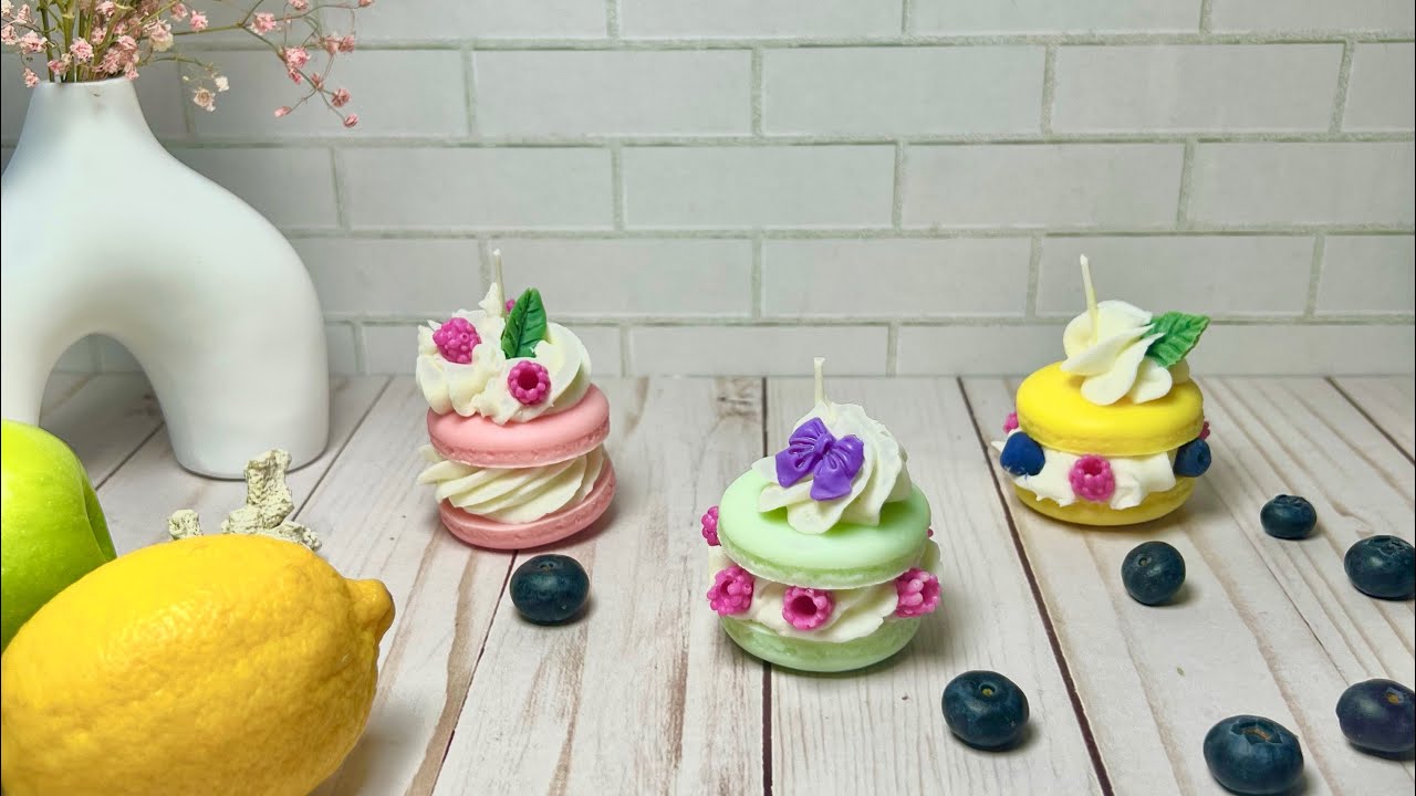 Macaron Candle DIY | Realistic Dessert Candle Making for Beginners ...