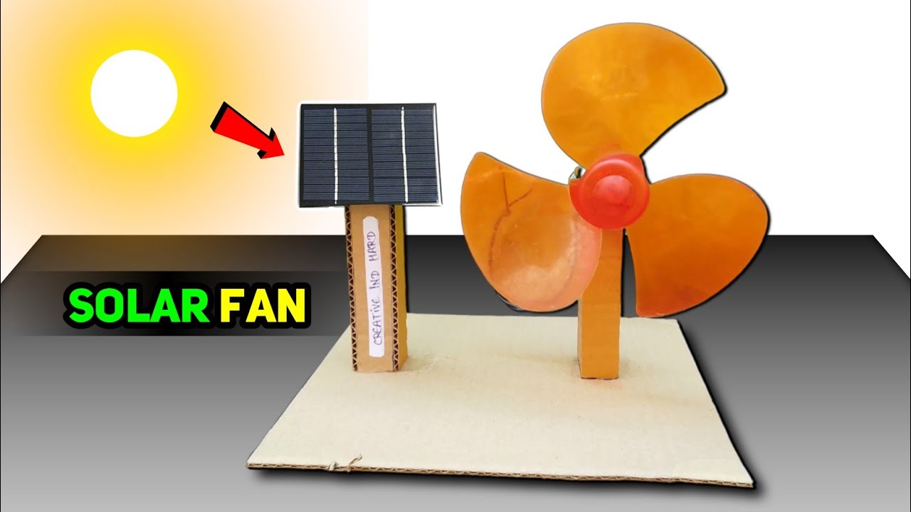How To Make A Mini Solar Electric Fan at Home | Dc Motor Solar Fan ...