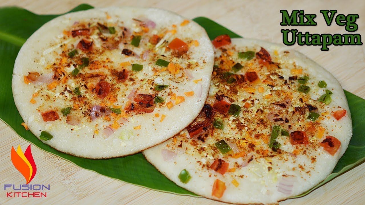 South Indian Mix Veg Uttapam Recipe | Uttapam Recipe | Vegetable ...