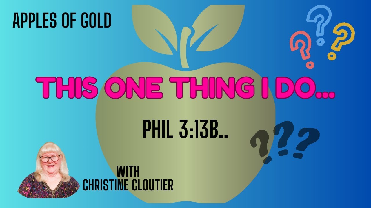 "This one thing I do ..." Philippians 3:13b - YouTube
