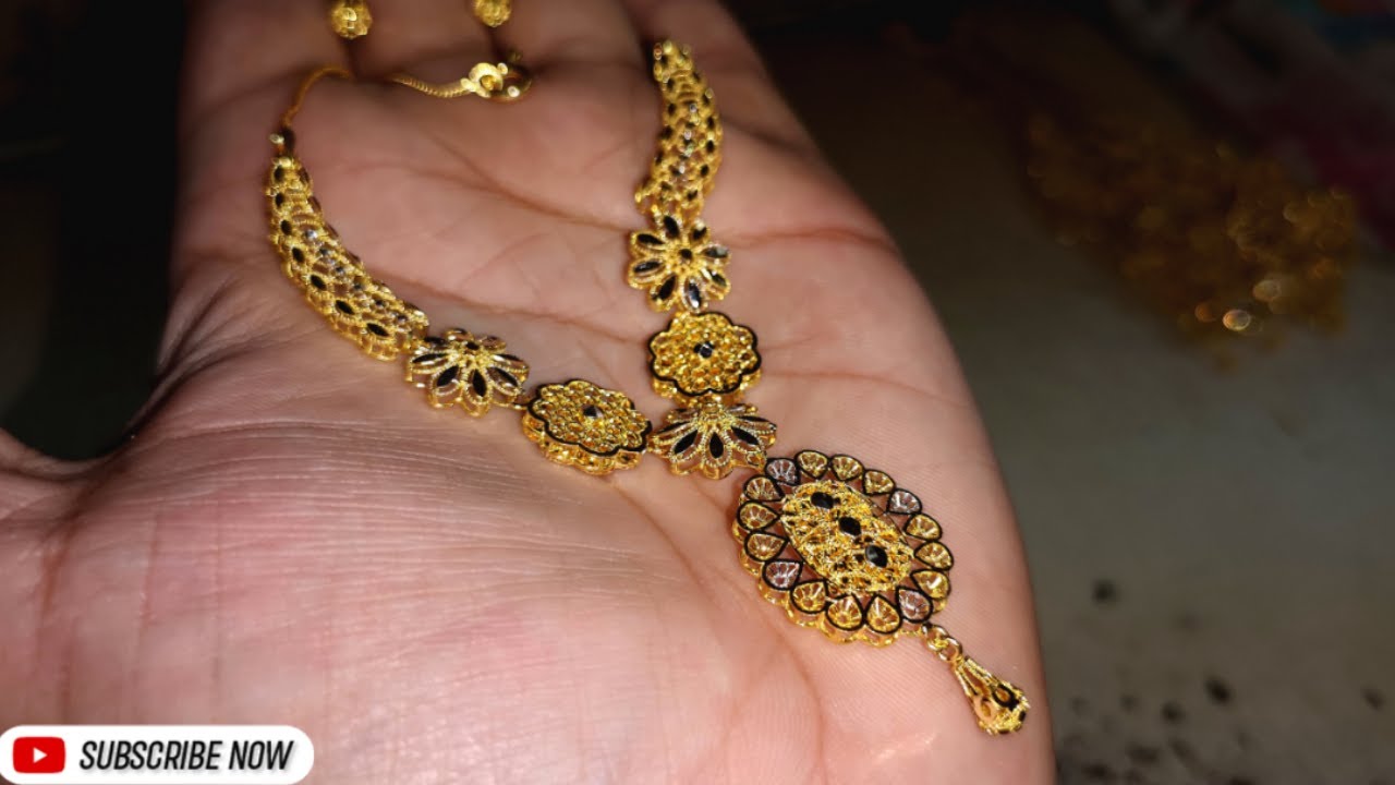 gold necklace designs with price | 18 gram gold set design | gale ka ...
