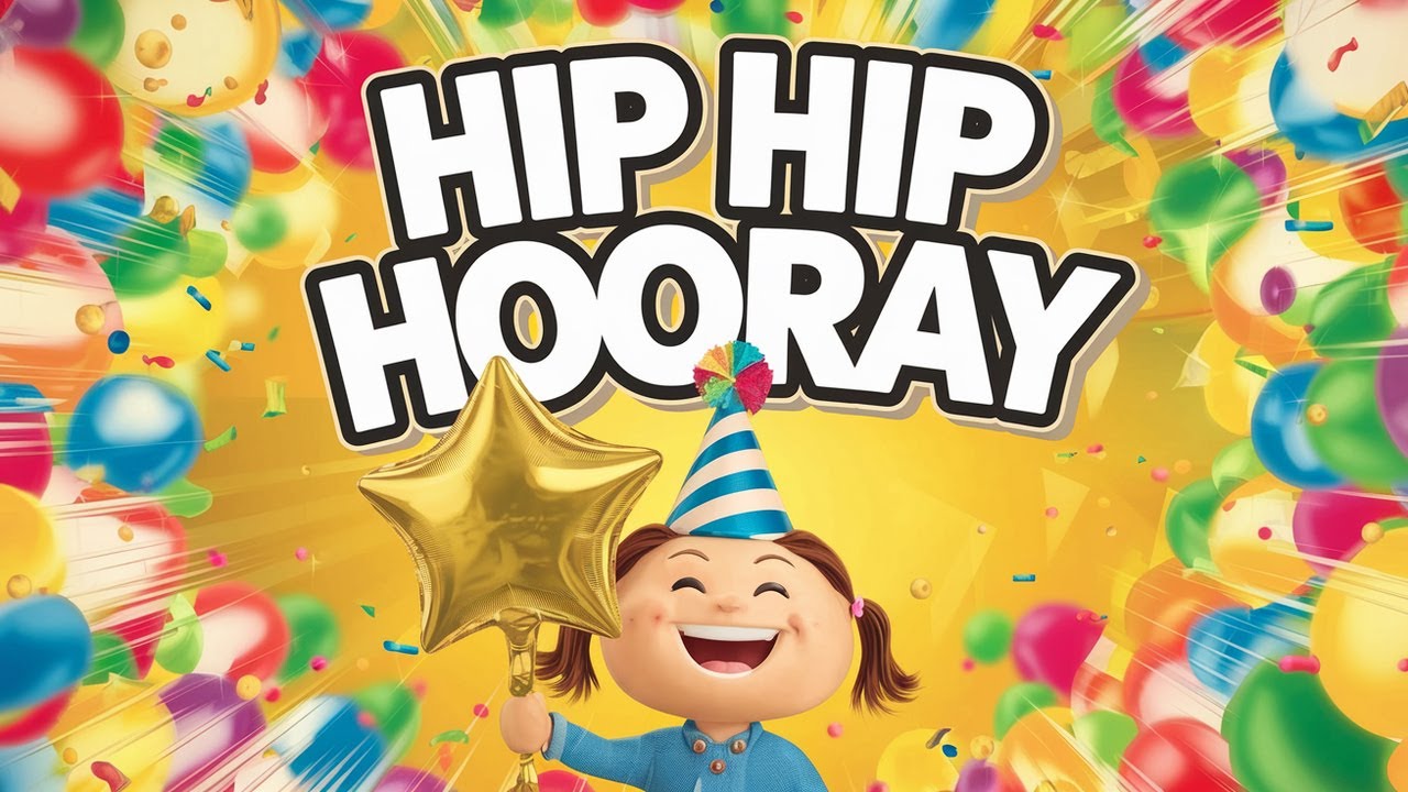 Hip Hip Hooray! 🎉 A Fun Kids Nursery Song About Joy and Playtime - YouTube