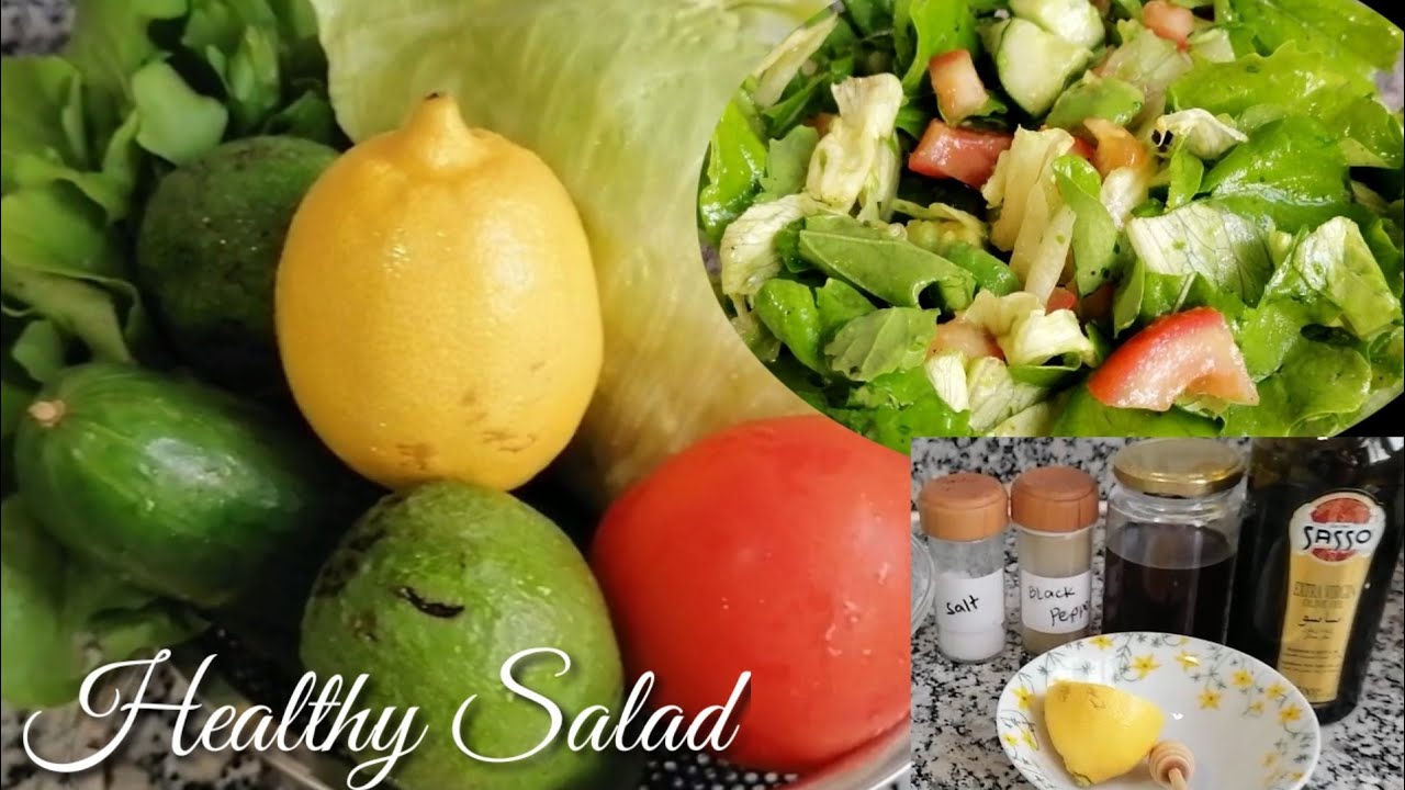 Avocado, Lettuce, Cucumber, Rocca and Tomato Salad in Cilantro Sauce ...