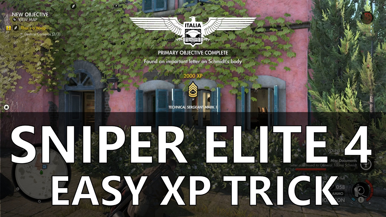 Sniper Elite 4: Easy XP Trick - YouTube