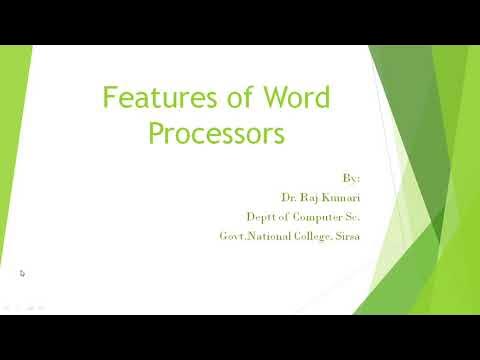 Word Processor and its features - YouTube