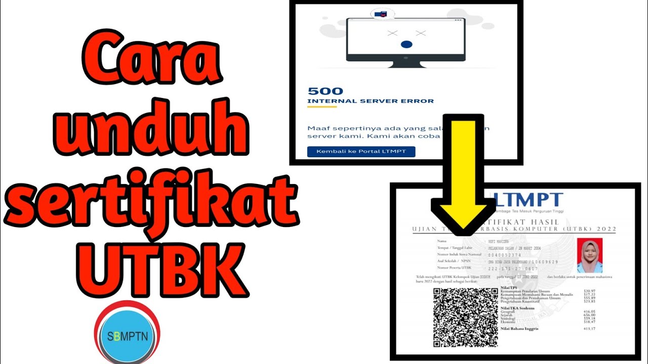 cara download sertifikat utbk 2022 - YouTube