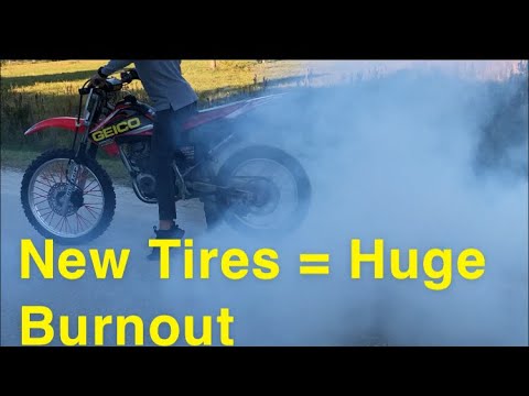 Dirt bike burn out CRF230F - YouTube