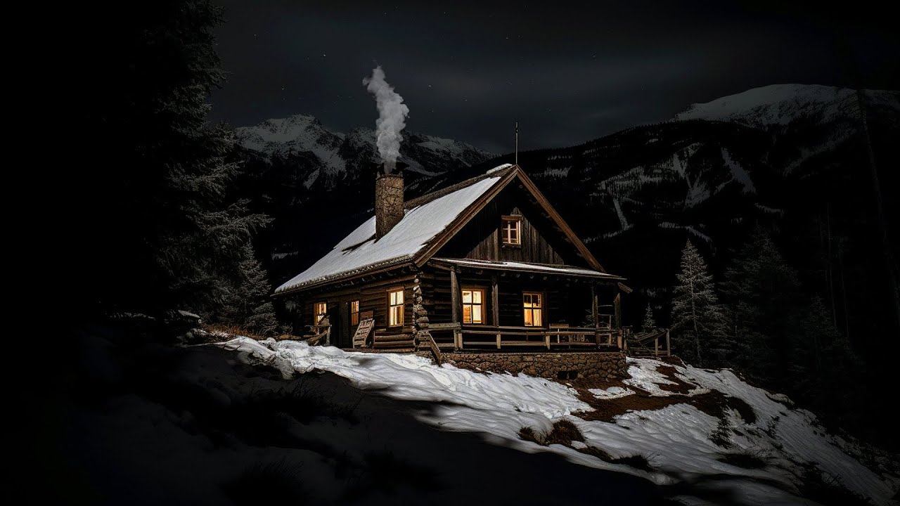Rustic Winter Cabin, Blizzard Sounds, Howling Wind, Snowstorm, Snow ...