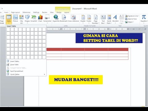TUTORIAL SETTING TABEL DI MICROSOFT WORD 2010 !!! - YouTube
