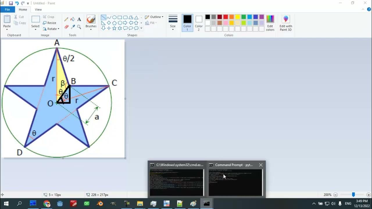 How to calculate points of five-pointed star - YouTube