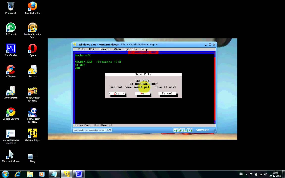 How to install Windows 1.01 - YouTube