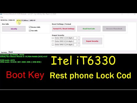 Itel iT6330 Boot Key, Rest phone Lock Code CM2 - YouTube
