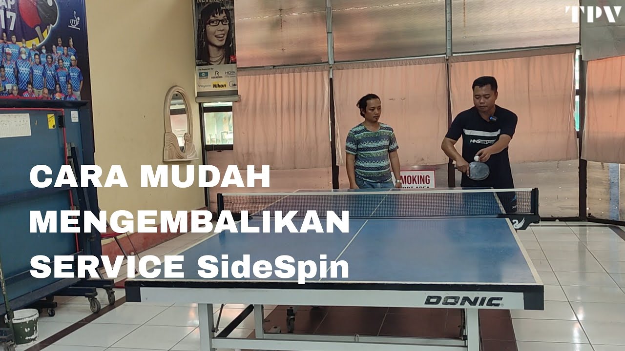 cara paling mudah menerima service side spin tenis meja pemula - YouTube
