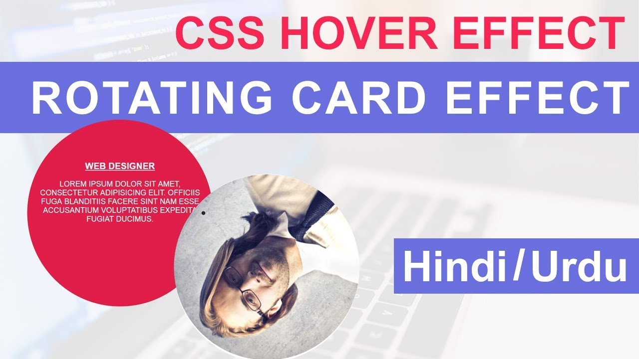 CSS Image Hover Effect with Rotating Image Card (Hindi / Urdu) - YouTube