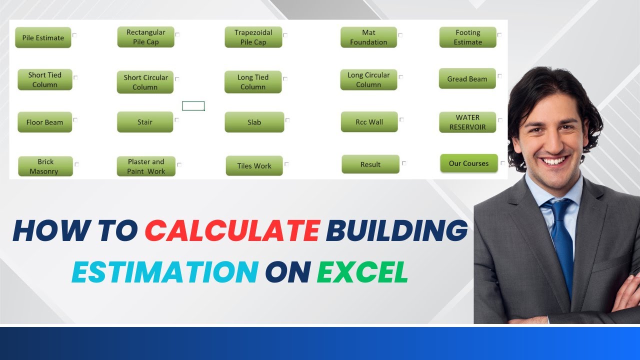 How to calculate building estimation on excel with construction process ...