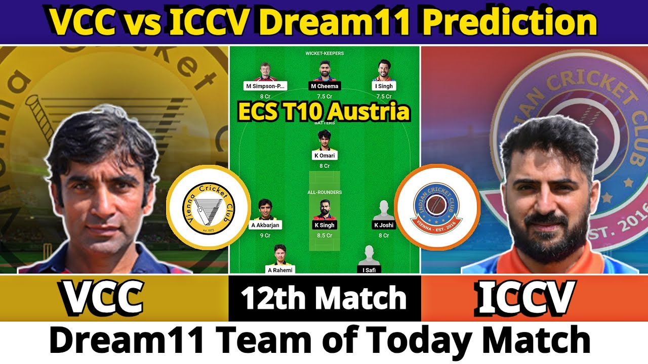 VCC vs ICCV Dream11 Prediction | Dream11 Team Of Today Match | Dream11 ...