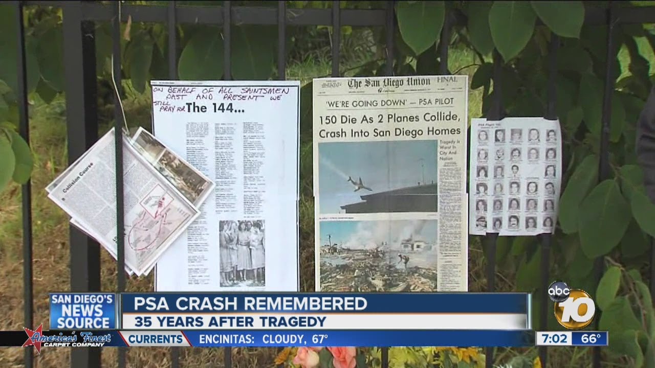 35 years later, PSA Flight 182 crash victims remembered - YouTube