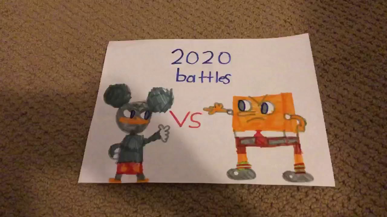 Mickey vs SpongeBob 2020 battles drawing - YouTube