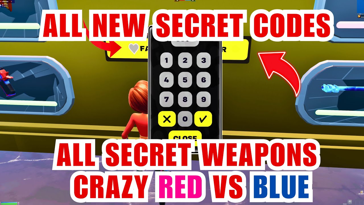 ALL SECRETS CODE CRAZY RED VS BLUE MAP FORTNITE - FIND ALL SECRET CODE ...