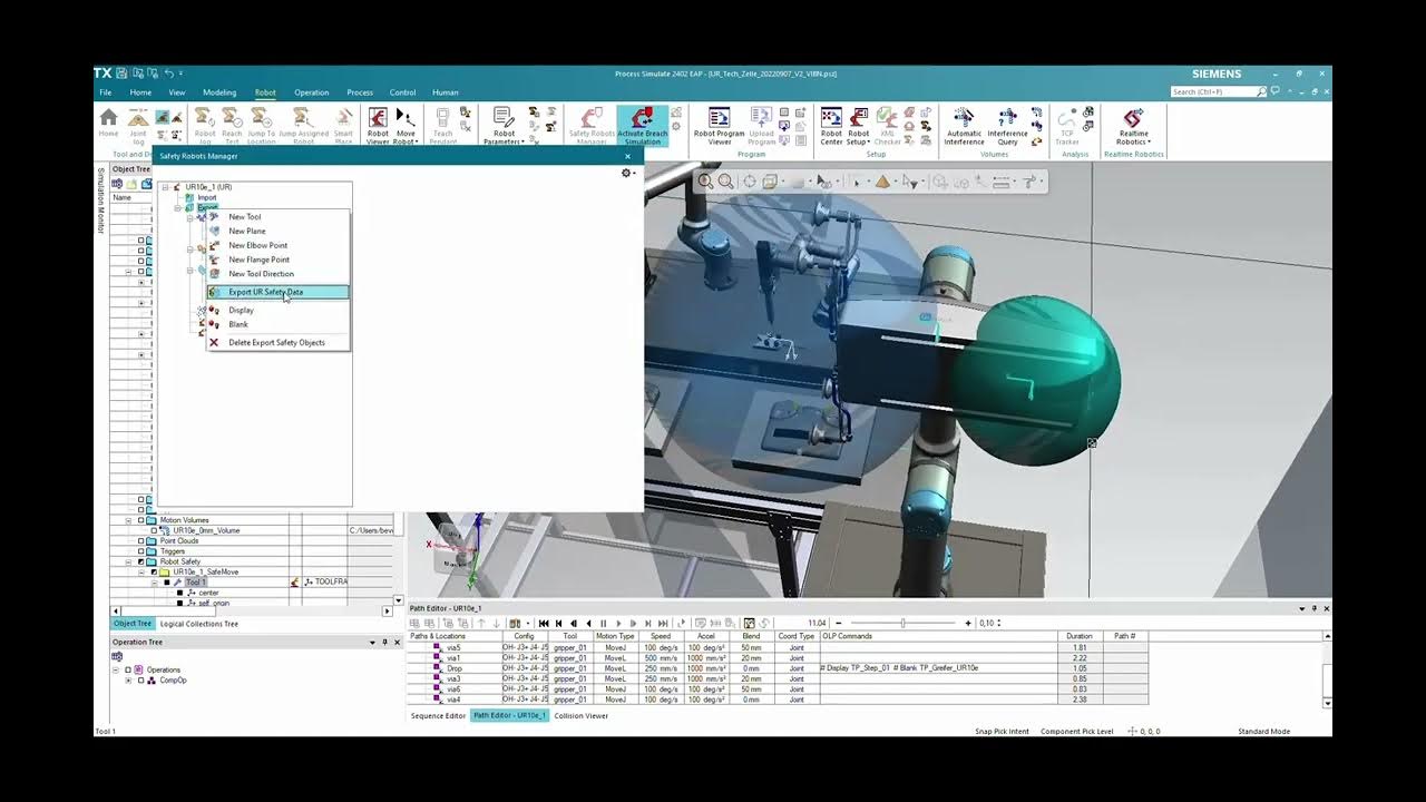 Universal Robots - Siemens Process Simulate - Safety Robot Manager ...