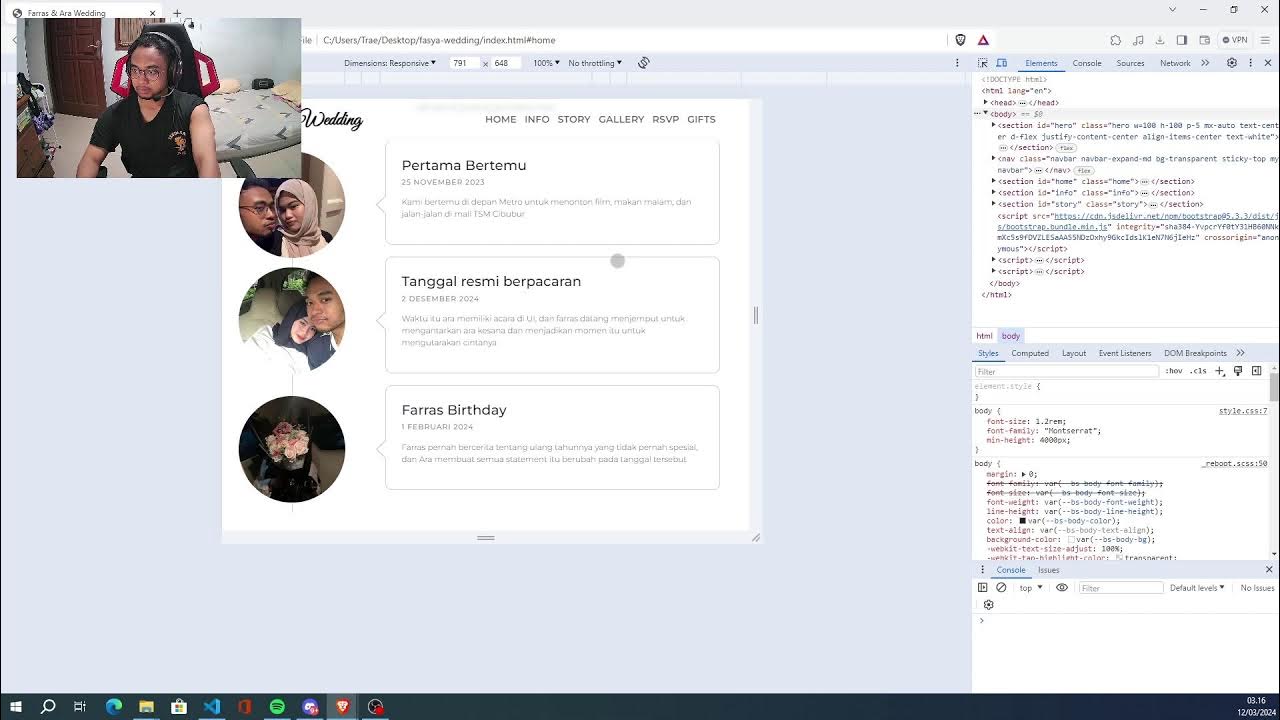 CODING UNTIL FAJR - Lanjutin Codingan Undangan Pernikahan dengan HTML - CSS - BOOTSTRAP 5 - YouTube