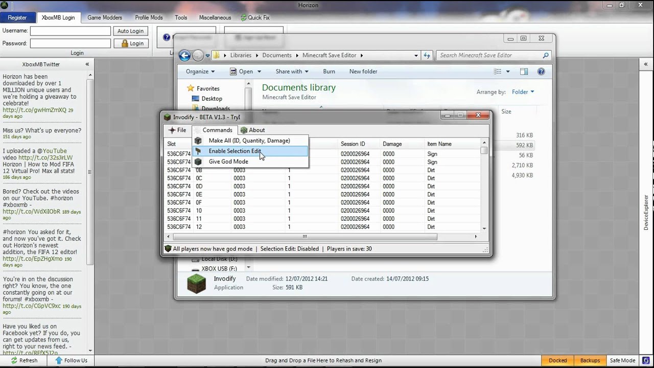 Minecraft Xbox 360 Edition | How to mod your inventory - YouTube