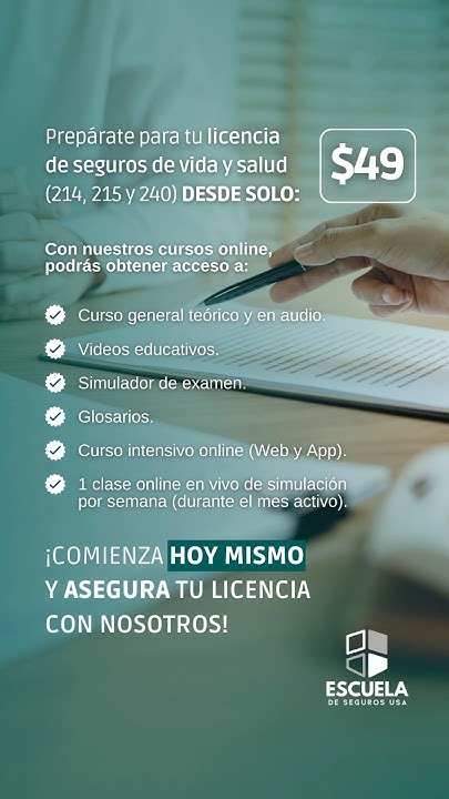 Desde solo $49 dólares podrás realizar nuestros cursos de seguros de vida y salud 📝🧑‍💻 - YouTube