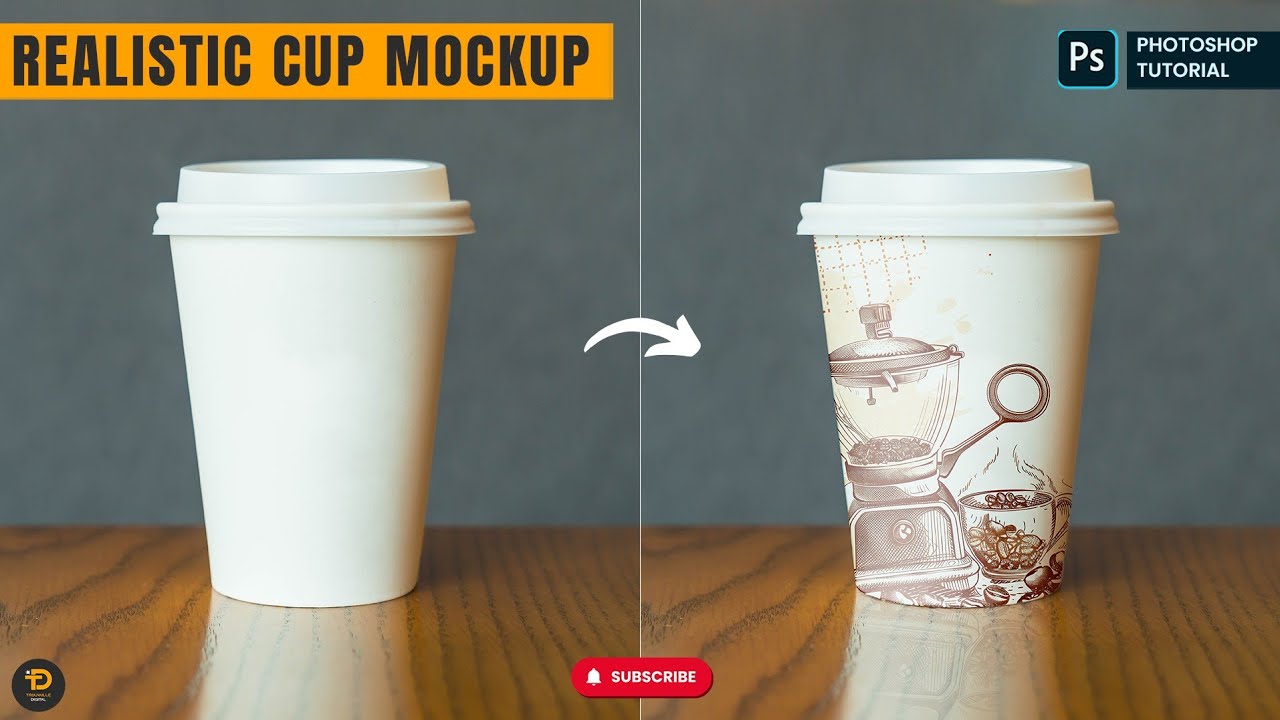 Create a Realistic Coffee Cup Mockup in Photoshop - YouTube