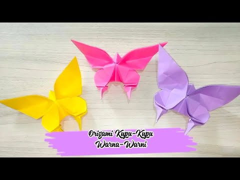 Origami Kupu-Kupu Estetik 🌈 | Colorful Origami Butterfly # ...