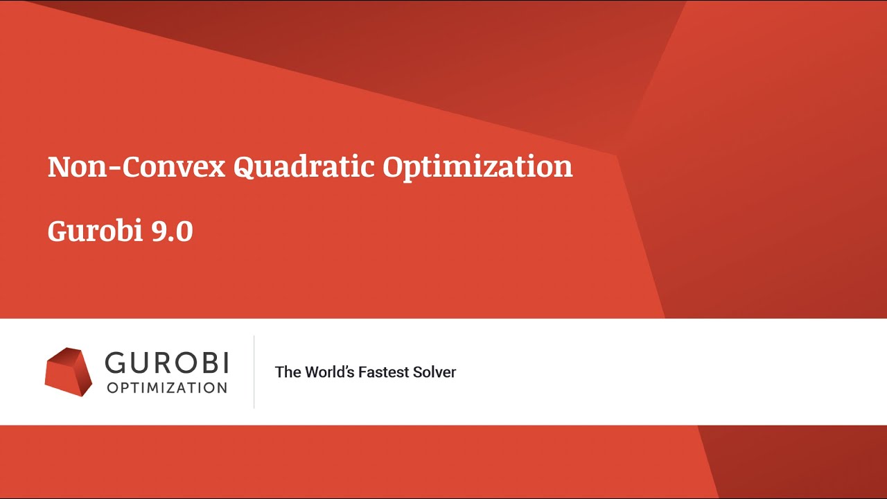 Non Convex Quadratic Optimization Webinar Youtube