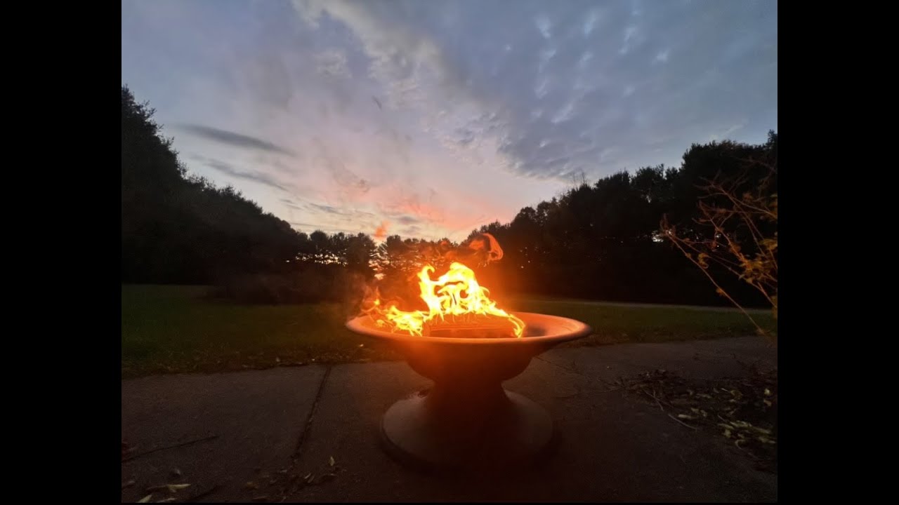 Best Campfire Bonfire Fireplace With Sunrise In Michigan 4k HD - YouTube